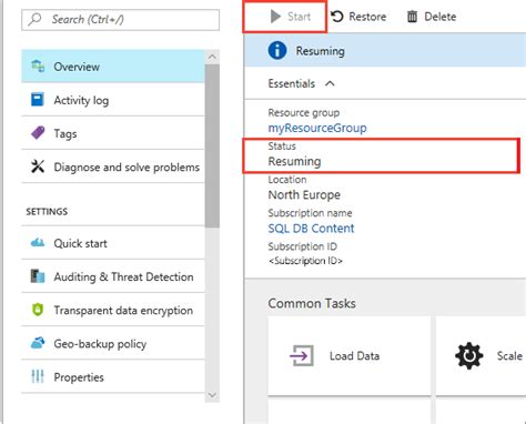 クイックスタート Azure Portal を使用して専用 Sql プールのコンピューティングを一時停止および再開する Azure