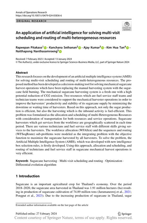 An Application Of Artificial Intelligence For Solving Multi Visit