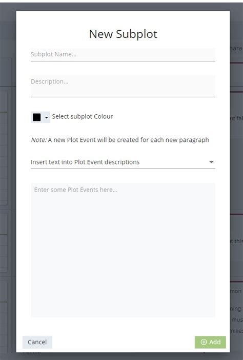 Adding A New Subplot Novel Factory