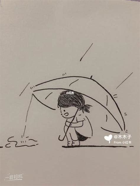谷雨儿童简笔画小女孩打伞（热门10张） 简笔画图片大全