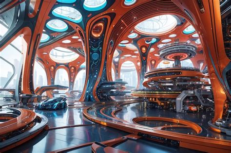 Premium Ai Image A Vibrant Abstract Representation Of A Futuristic