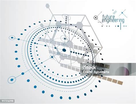 기계적 체계 공학 원과 메커니즘의 형상 부품 드로잉 벡터 기술 계획 웹 디자인 및 배경 화면이 나 배경으로 사용할 수 있습니다 0명에 대한 스톡 벡터 아트 및 기타 이미지
