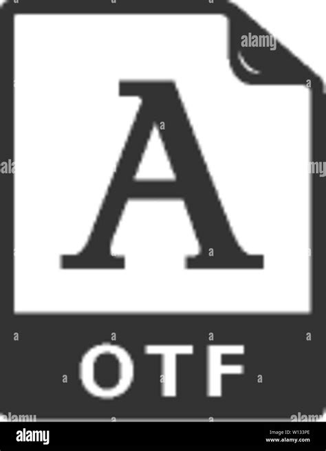 Open Type File Format Icon In Single Color Computer Program System Font Letter Document Stock