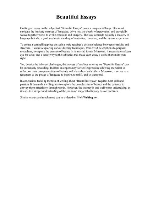 Beauty Definition Essaypdf