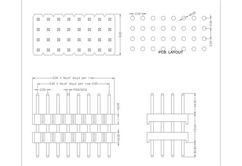 2 0mm Pin Header Four Rows Bi Plastic 180 Degree High Quality 2 0mm Pin Header Four Rows Bi