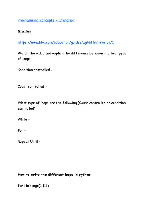 Programming Concepts Iteration Programming Concepts Iteration