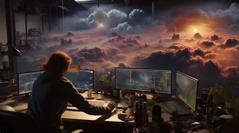 Premium AI Image A Professional Using Cloud Computing To Process Large Scale Environmental Data