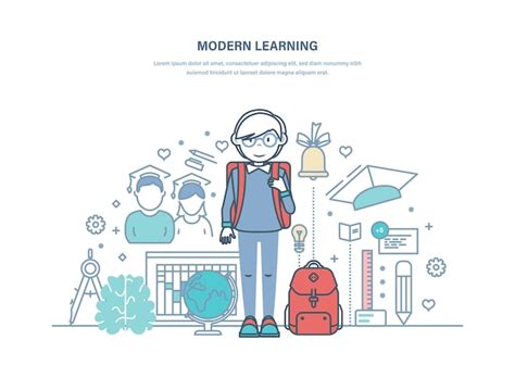 Premium Vector Modern Learning System Of Education Training And Get Knowledge