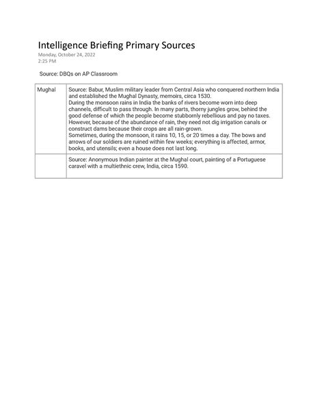 Copy Of 10c Intelligence Briefing Primary Sources Intelligence
