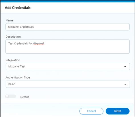 Create Credential Using Basic Authentication