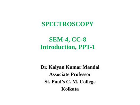 Pdf Spectroscopy Sem 4 Cc 8 Introduction Ppt 1 Dokumentips