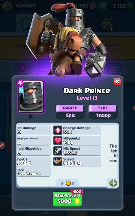 Fully Unlock Dark Prince Golden Skin Clash Royale Youtube