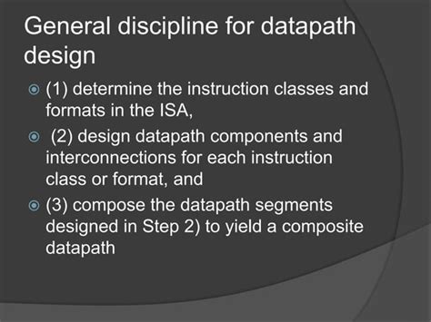 Datapath Design Of Computer Architecture PPTX
