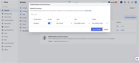 Pipeline Level User Access Salesmate