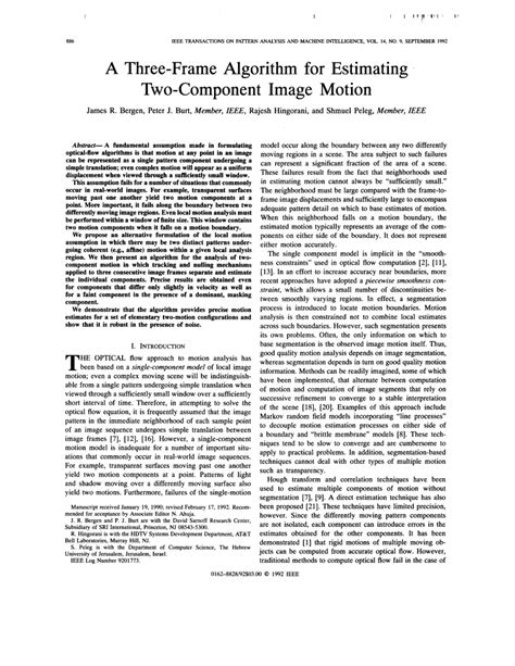 pdf a three frame algorithm for estimating two component image motion