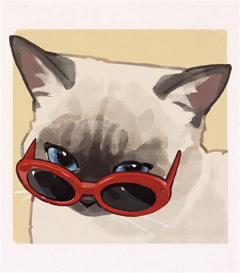 перерисовка арт кот очки Gentlecat смешные картинки и другие приколы комиксы гиф