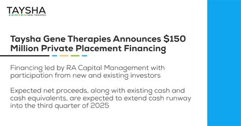 Sukumar Nagendran On Linkedin Taysha Gene Therapies Announces 150 Million Private Placement