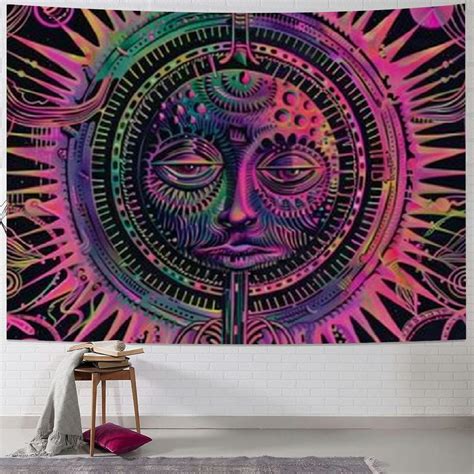 Nawypu Sun Tapestry Hippie Chakra Celestial Mandala Tapestry For