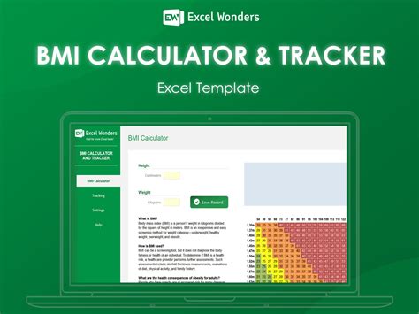 BMI Calculator Tracker Excel Template Easy To Use Tool For Health And Fitness Tracking BMI
