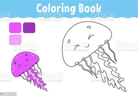 아이 들을 위한 색칠 하기 책 쾌활 한 성격 벡터 일러스트입니다 귀여운 만화 스타일입니다 어린이를 위한 판타지 페이지 블랙