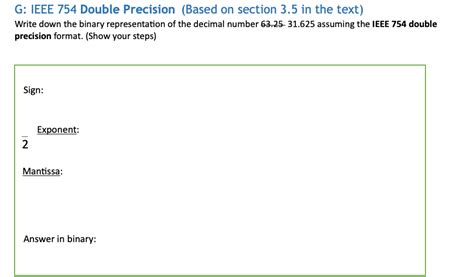 solved g ieee 754 double precision based on section 3 5 in