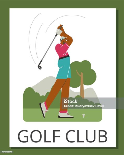 골프 토너먼트 또는 클럽 배너 또는 선수 플랫 벡터 일러스트레이션이 있는 포스터 경기 스포츠에 대한 스톡 벡터 아트 및 기타 이미지 경기 스포츠 경쟁 골프 Istock