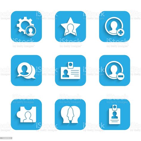 식별 배지 프로젝트 팀 베이스 계정 화면 만들기 헤드 헌팅 음성 버블 채팅 및 아이콘을 설정합니다 벡터 Brand Name Online Messaging Platform에
