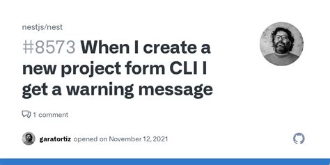 When I Create A New Project Form CLI I Get A Warning Message Issue