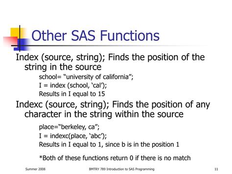 Ppt Bmtry 789 Lecture 7 Sas Functions Powerpoint Presentation Free