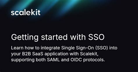 Getting Started With Sso Scalekit Docs
