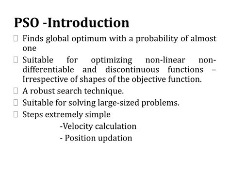 Ppt Introduction To Particle Swarm Optimization Pso Algorithm