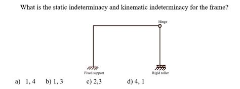 Solved What Is The Static Indeterminacy And Kinematic Chegg