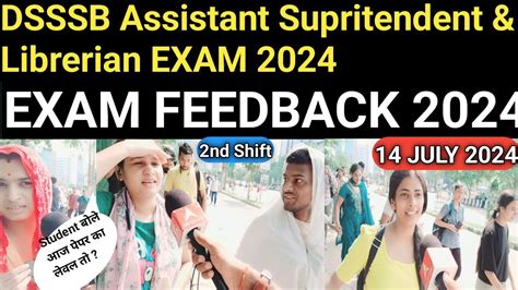 Dsssb Assistent Supritendent Exam 2024dsssb As Exam Analysis 2024 Youtube