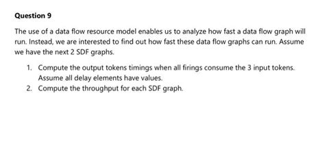 Solved Question 9 The Use Of A Data Flow Resource Model
