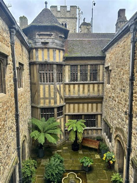 Medieval Courtyard At The Centre Of Leeds Castle Maidstone England