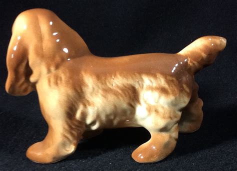 Ceramic Cocker Spaniel Dog Pooch Canine Standing Brown And White