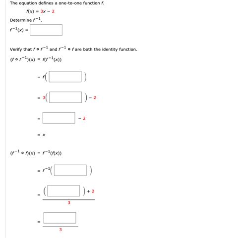 Solved The Equation Defines A One To One Function F F X Chegg Com