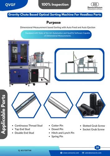 3 Headless Parts Vision Inspection With Gravity Chute Based Feeding 220 V At Rs 1500000 In