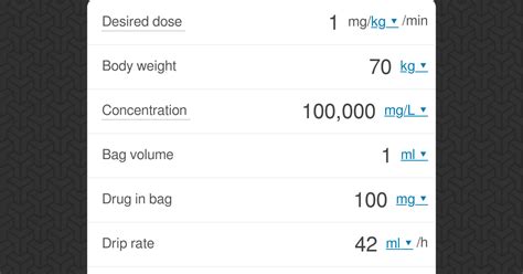 Drip Rate Calculator Omni