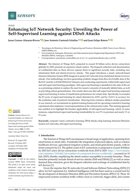 Pdf Enhancing Iot Network Security Unveiling The Power Of Self Supervised Learning Against