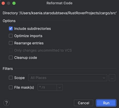 Built In Formatter Rustrover Documentation