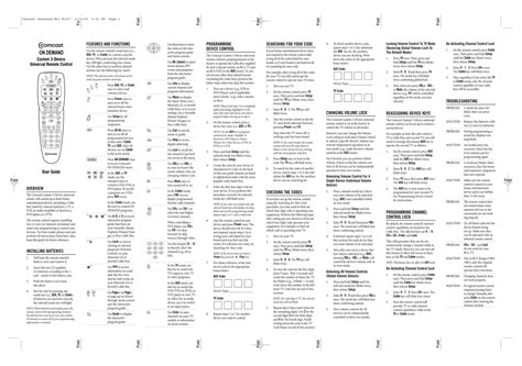 Comcast On Demand Remote Manual PPT