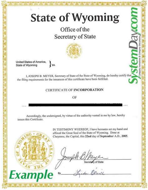 Wyoming Company Documents
