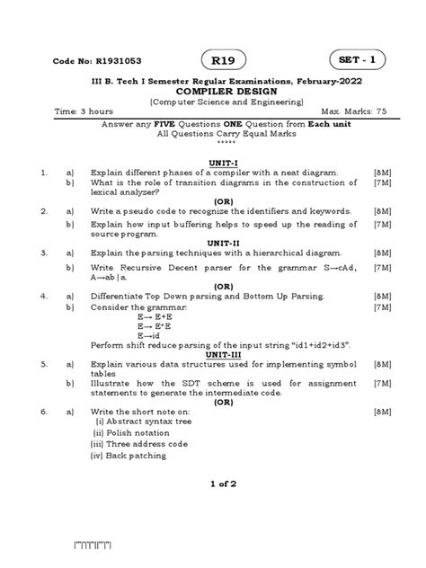 Compiler Design Feb 2022 Pdf Parsing Software Engineering