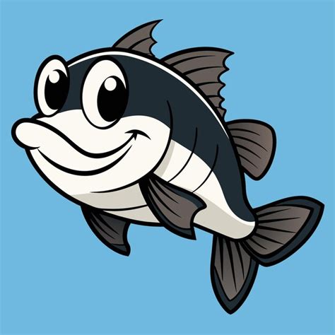 мультфильмная рыба с большой улыбкой на лице Премиум Ai сгенерированный вектор