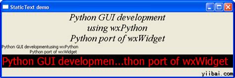 wxPython StaticText類 WxPython教學