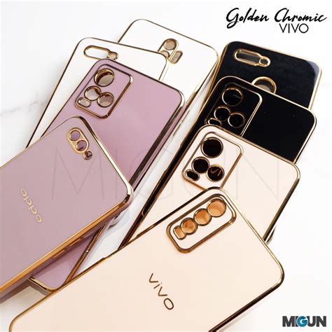 Jual VIVO 6D Golden Chric Case For VIVO Y11 Y12 Y12i Y15 Y17 Y20 Y12S Y20i Y20S Y30 Y50 Y91 Y93