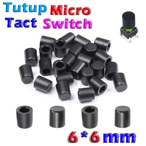 Jual Tutup Hitam Plastik Kepala Micro Tactile Switch Cap X Mm Tombol Tekan Pencet Mini Push