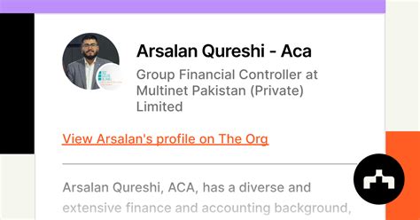 Arsalan Qureshi Aca Group Financial Controller At Multinet Pakistan Private Limited The Org