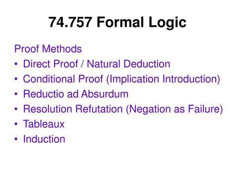 PPT 74 757 Formal Logic PowerPoint Presentation Free Download ID 720029